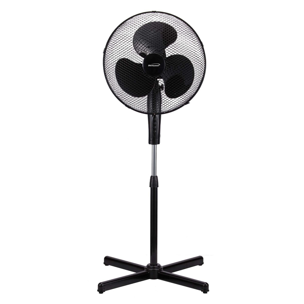 Brentwood F-16SMB 3-Speed 16” Oscillating Stand Fan, Black - Brentwood ...