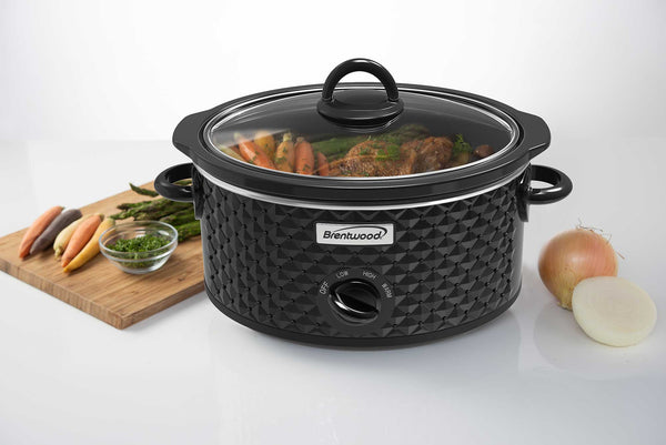 Brentwood SC-136BK 3.5-Quart Diamond Pattern Slow Cooker, Black ...
