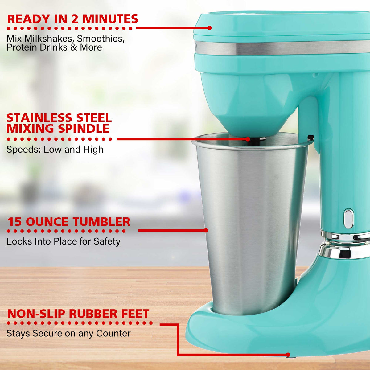 Brentwood SM-1200B 15oz Classic Milkshake Maker, Blue - Brentwood ...