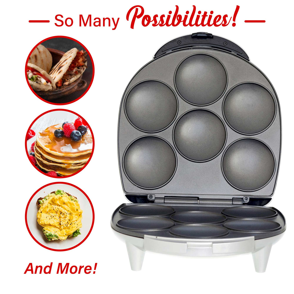 Brentwood AR-136 6-Piece Non-Stick Arepa Maker - Brentwood Appliances