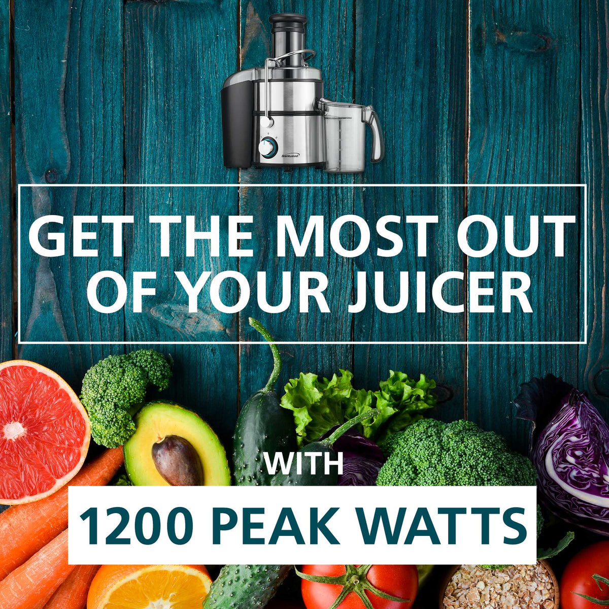 Brentwood JC-500 2-Speed 1200-Watt Juice Extractor with Graduated Jar, - Brentwood Appliances