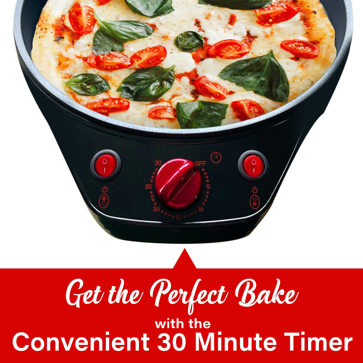 Brentwood TS-124R 12-Inch Non-Stick Pizza Maker and Grill with Timer ...