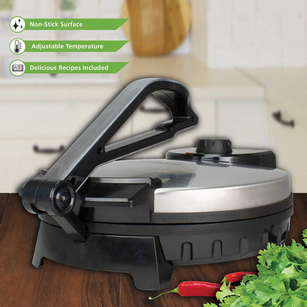 Brentwood TS-128 Stainless Steel Non-Stick Electric Tortilla Maker, 10 ...
