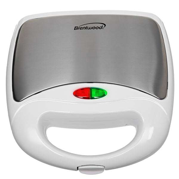 Brentwood TS-240W Non-Stick Compact Dual Sandwich Maker, White ...